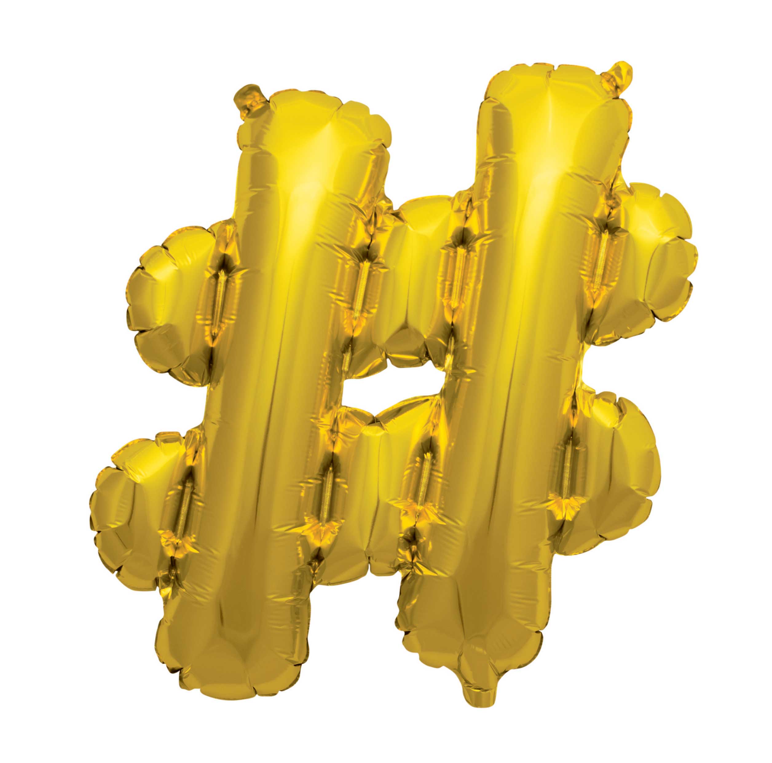 Hashtag Balloon Gold Uniqdays